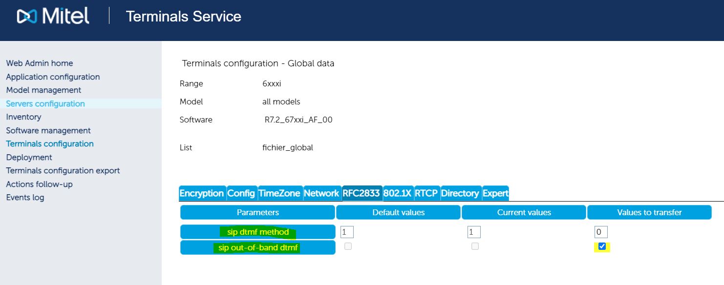 Configuring DTMF Settings